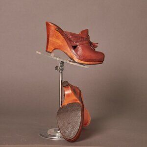 Side Step | Shoes | Vintage 97s Sweet Steps Brown Leather Wooden Clogs ...